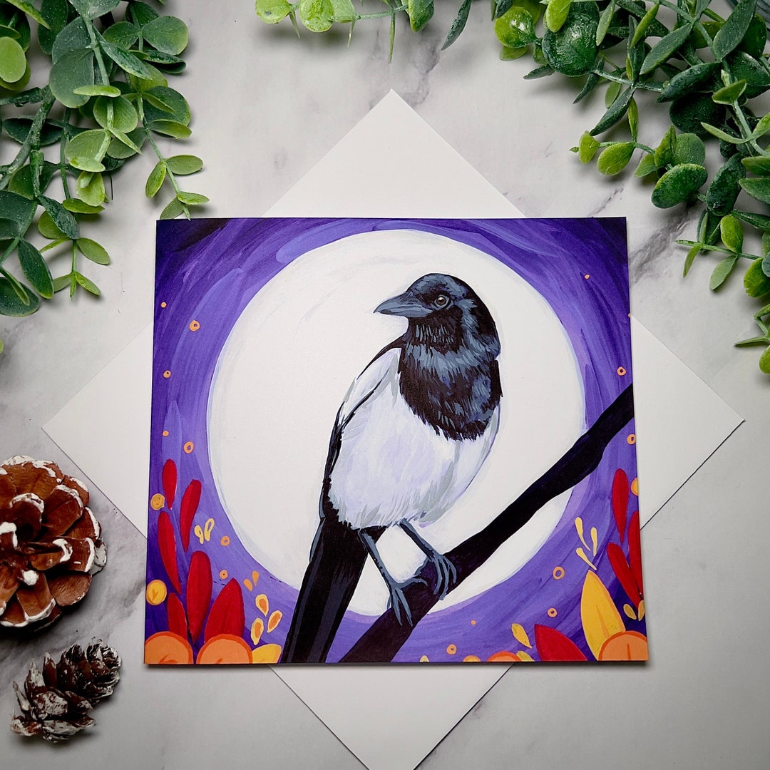 The Magpie Card - Art Greeting Card - Blank Inside - Etsy