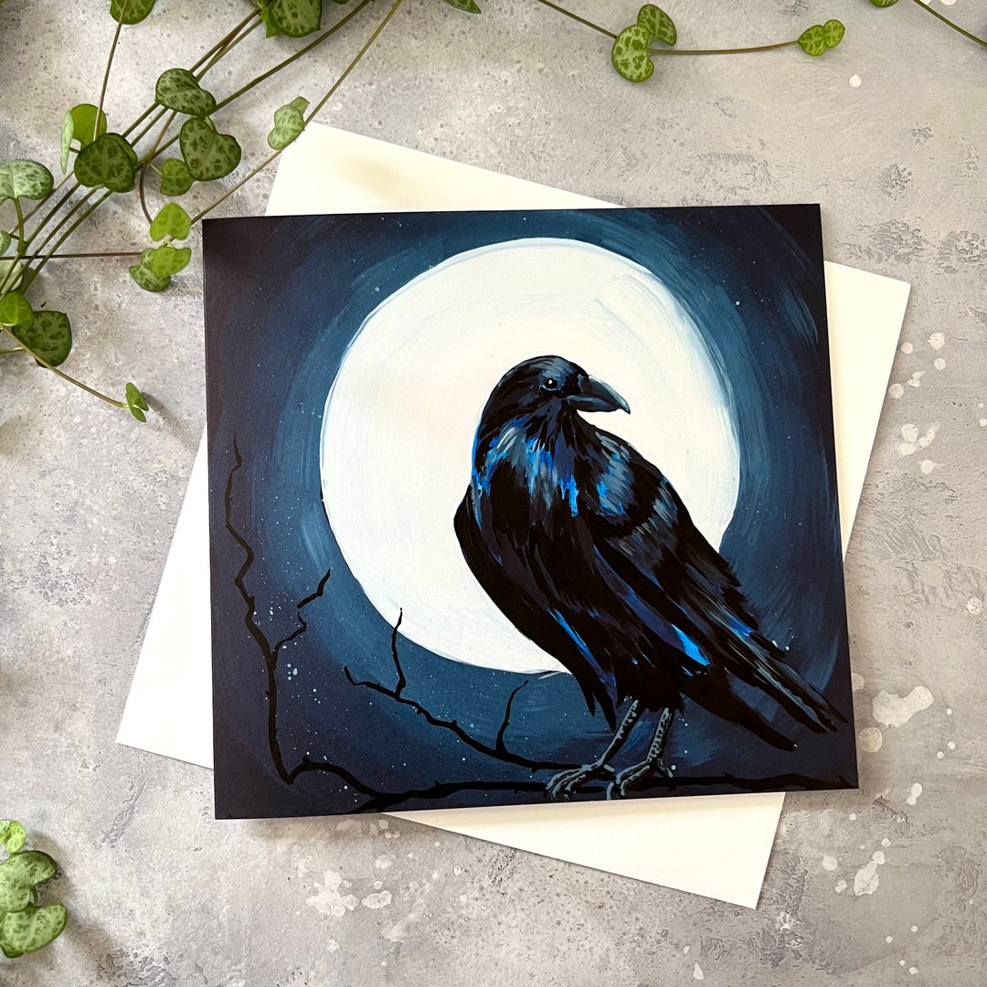 The Raven Card - Art Greeting Card - Blank Inside - Etsy