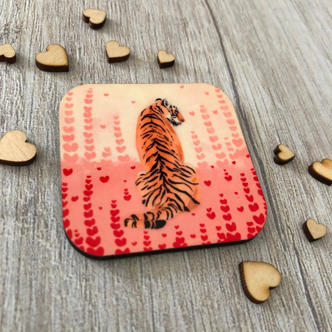 Art Magnet Waiting Tiger Hidden Hearts Single Magnet - Etsy