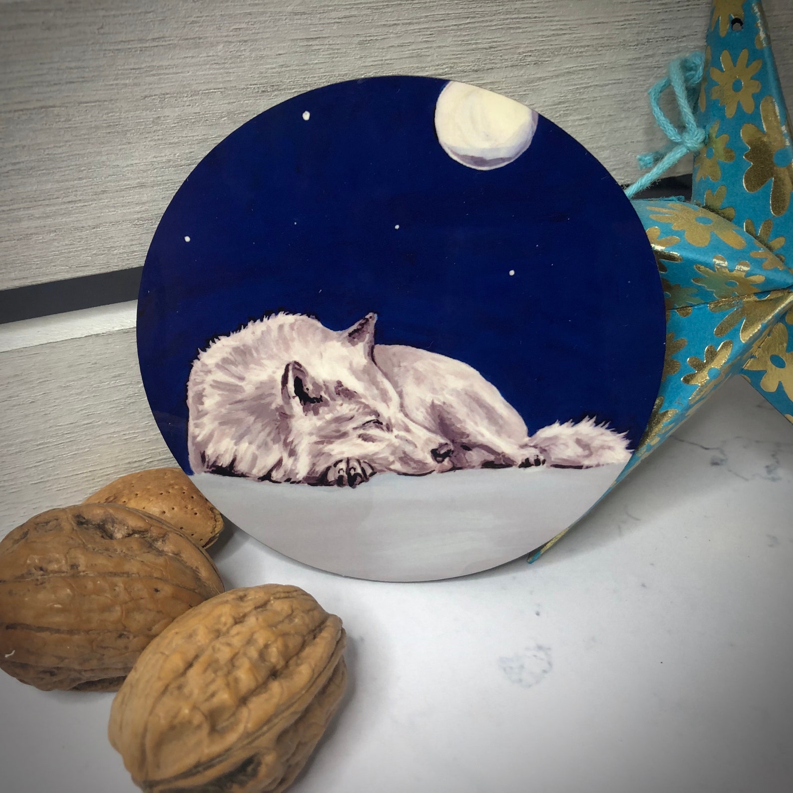 Dreaming Wolf Coaster - Etsy
