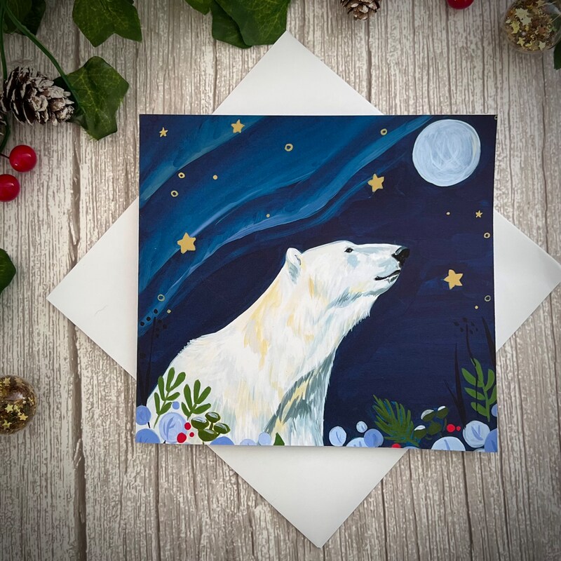 Polar Bear Card - Etsy UK