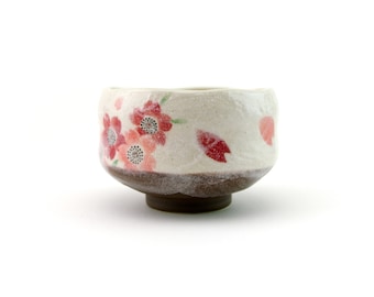 Japanese Small Floral Matcha Bowl / Cup Set | Handmade & Painted in ...