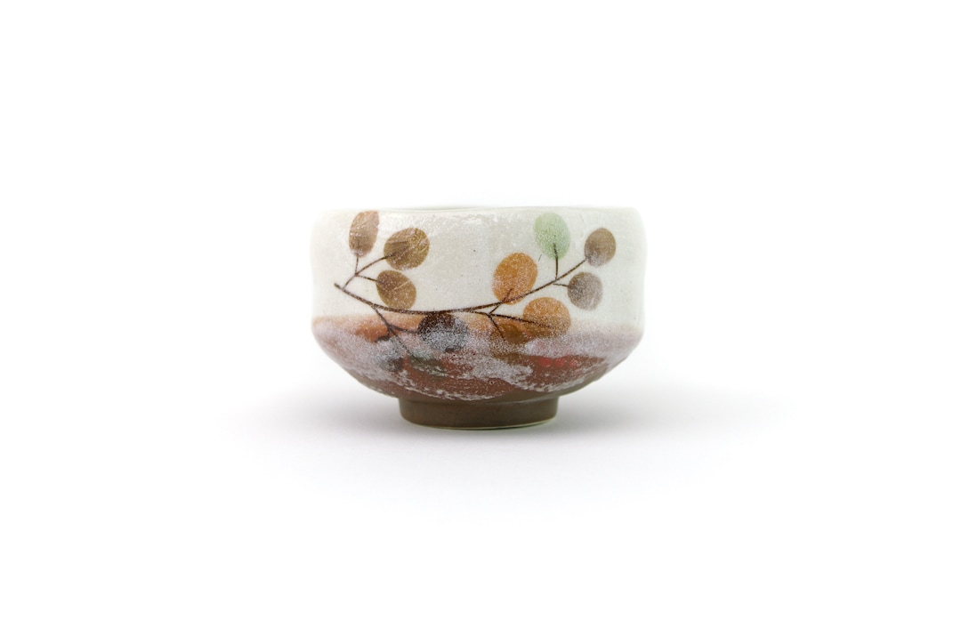 Japanese Small Floral Matcha Bowl / Cup Set | Handmade & Painted in ...