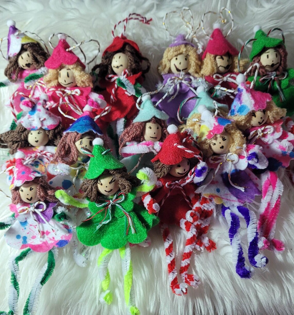 Whimsical Little Posable Elf Hanging Christmas Ornaments - Etsy