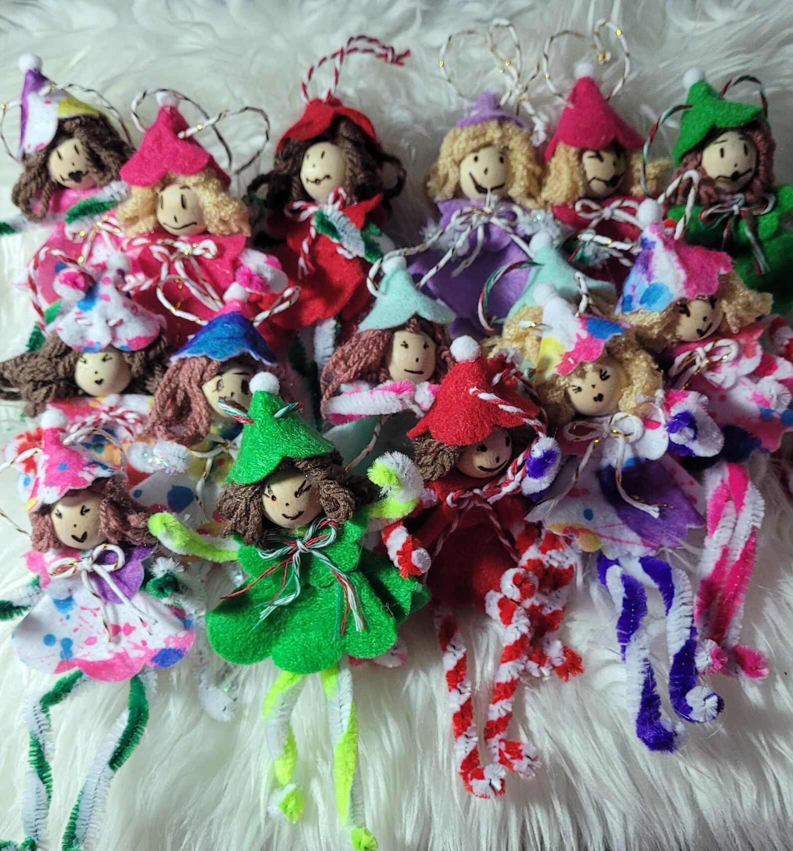 Whimsical Little Posable Elf Hanging Christmas Ornaments - Etsy
