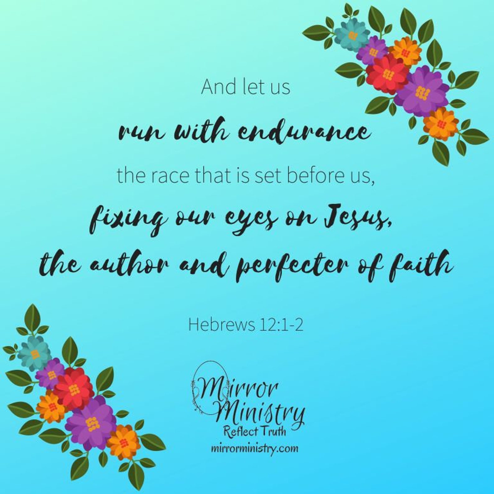 Inspirational Bible Verse for Mirrors or Windows, Hebrews 12:1-2 - Etsy