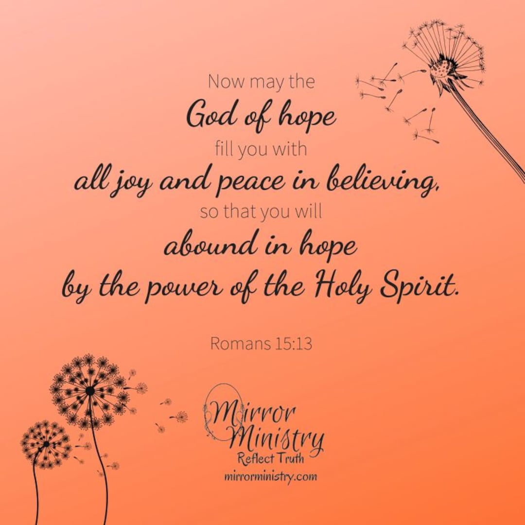 Inspirational Bible Verse for Mirrors or Windows, Romans 15:13 - Etsy