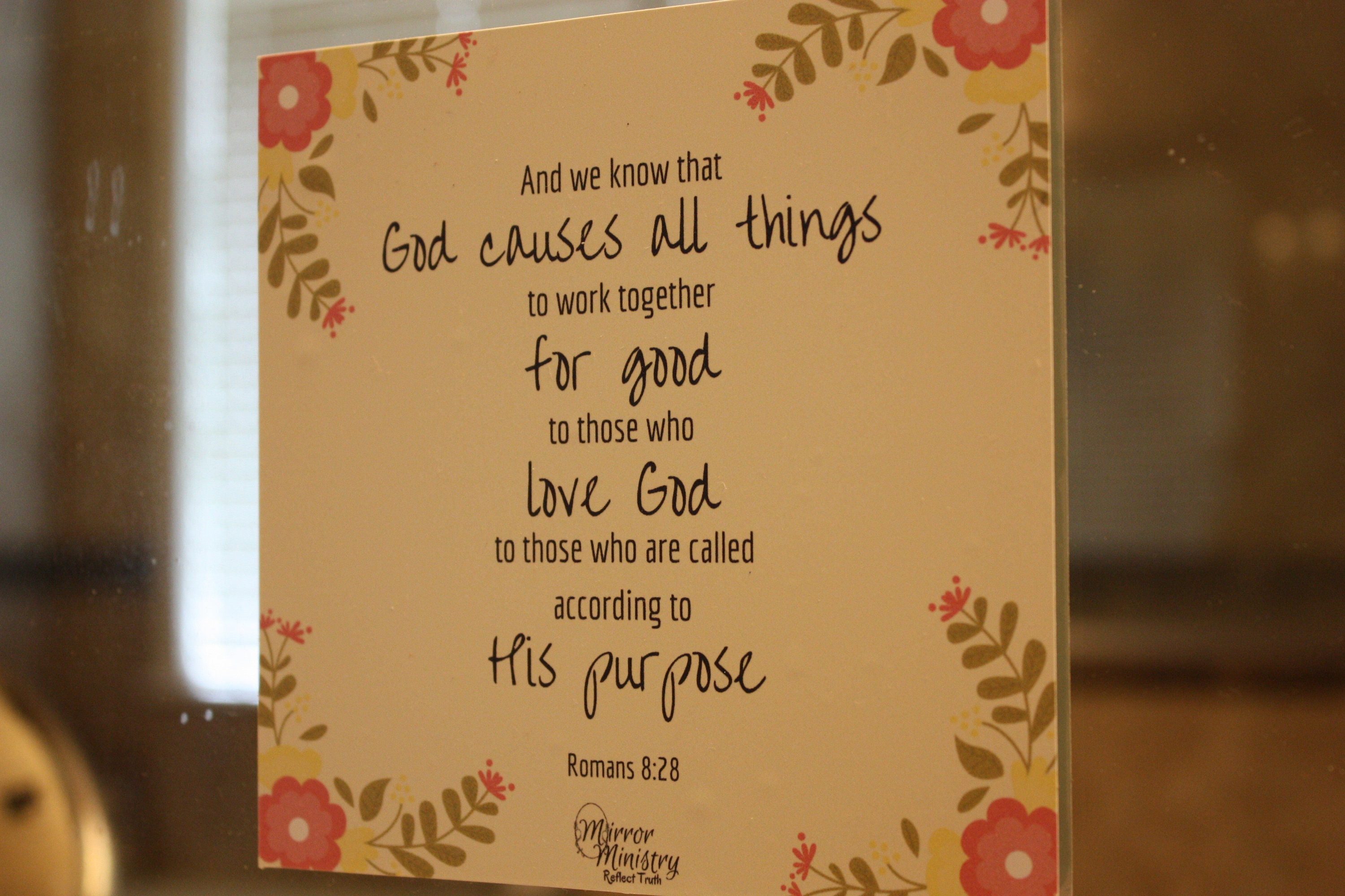 Inspirational Bible Verse for Mirrors or Windows, Romans 8:28 - Etsy UK