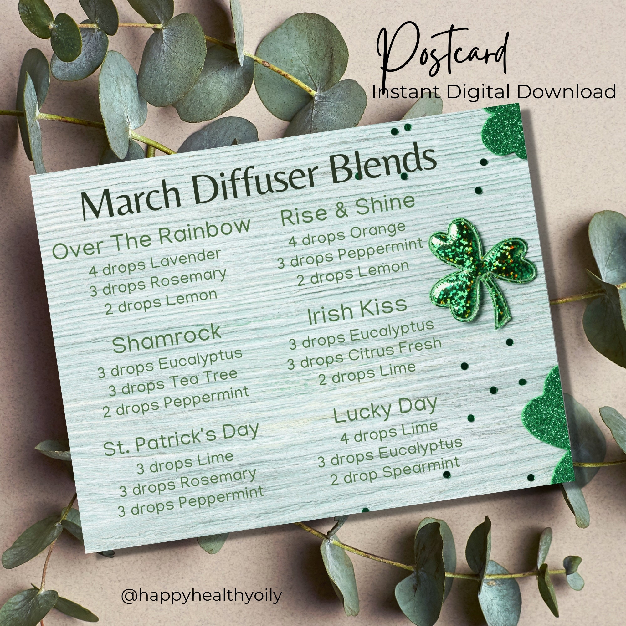 March Diffuser Blends Postcard - Etsy