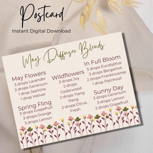 Happy Birthday Diffuser Blends Essential Oil Postcard Etsy