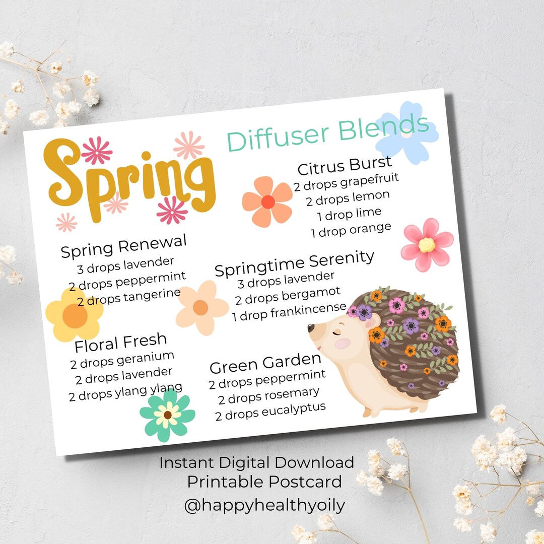 Spring Essential Oil Diffuser Blend Postcard, Young Living, Doterra - Etsy