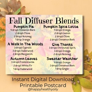 Essential Oil Postcard Fall Diffuser Blends Postcard Essential Oil