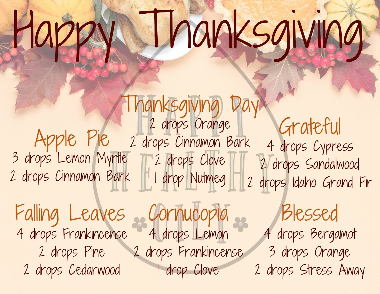 Happy Thanksgiving Diffuser Blend Postcard - Etsy