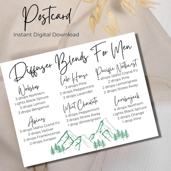 Diffuser Blends for Men Essential Oils Postcard | Etsy