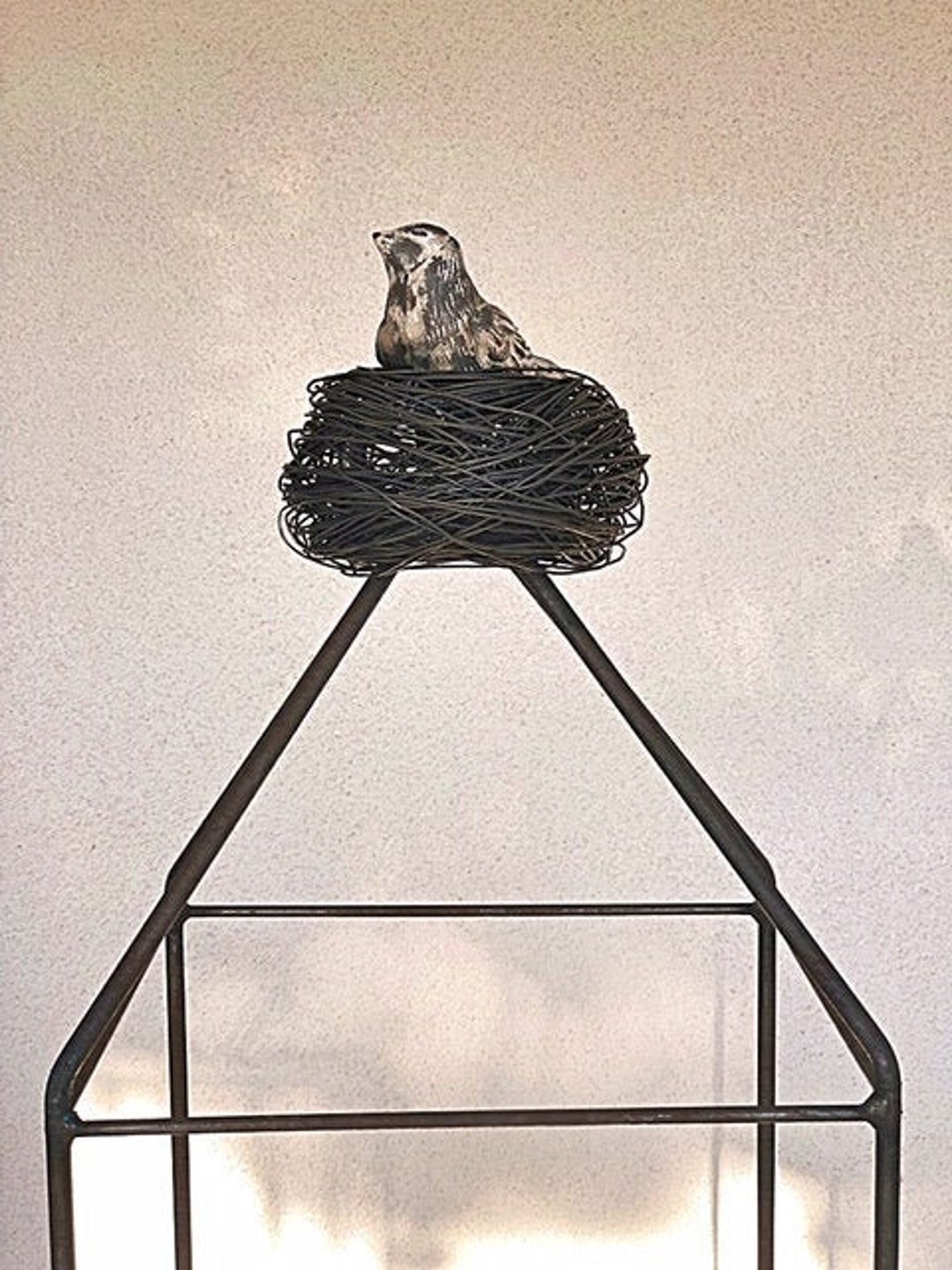 FREE SHIPPING: Handcrafted Steel Bird's Nest Garden Obelisk Rustic ...