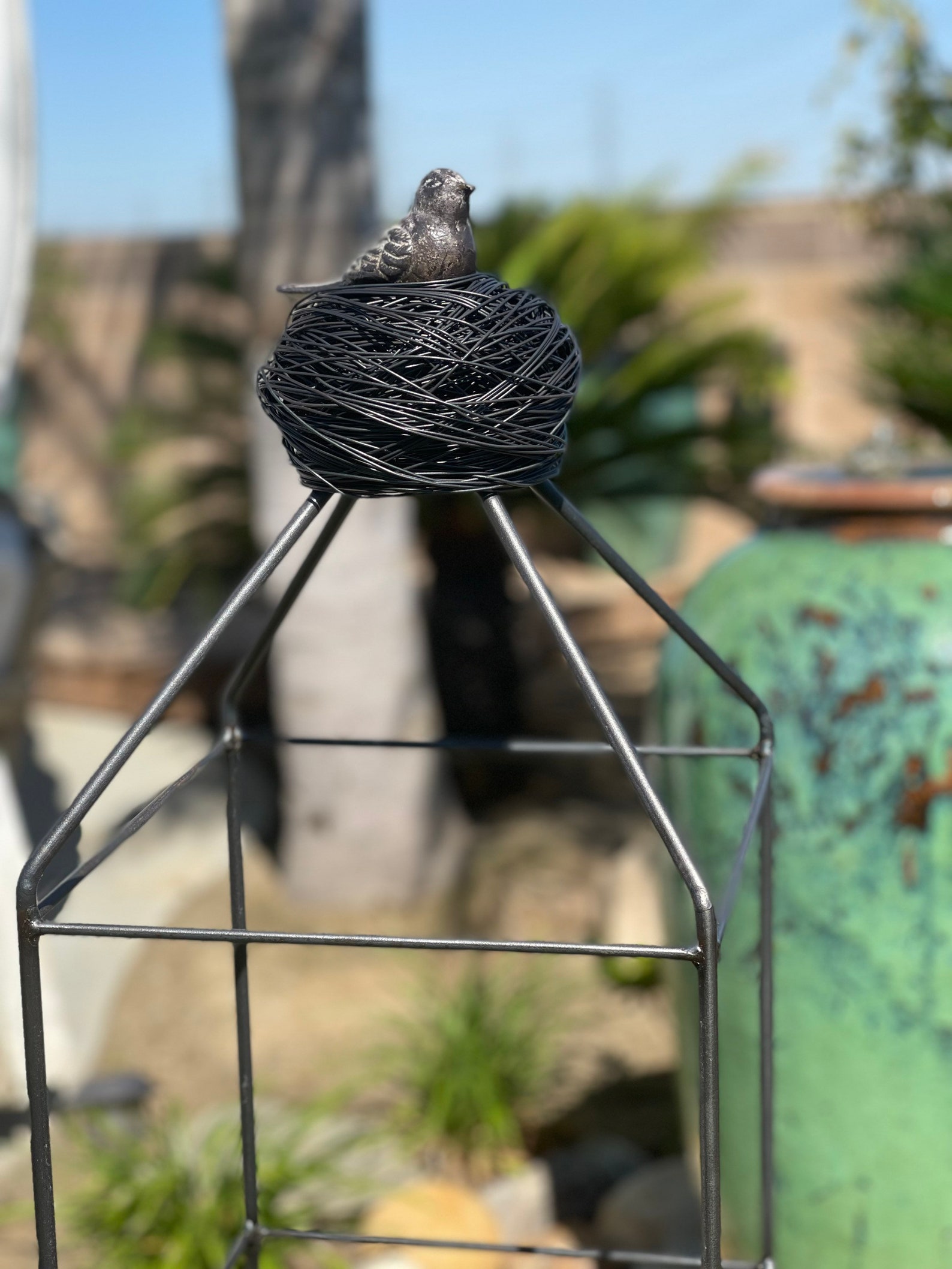 FREE SHIPPING: Handcrafted Steel Bird's Nest Garden - Etsy