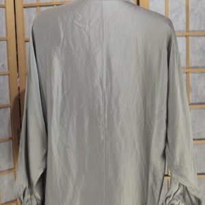 Silver 1980s Liquid Silk Satin Blouse With Long Dolman Sleeves and Cowl ...