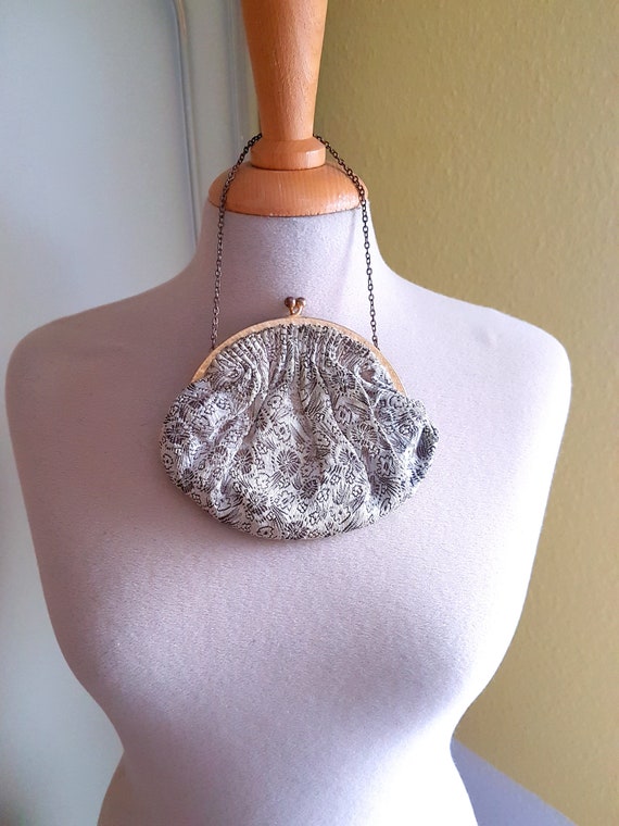 Sweet Little Antique Silk Brocade Evening Purse in Metallic | Etsy