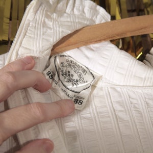 White 1970s LAURA ASHLEY Made in Holland Seersucker Cotton Maxi Prairie ...