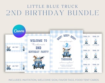 Little Blue Truck Birthday Invitation - Etsy