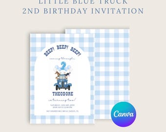 Little Blue Truck Birthday Invitation - Etsy