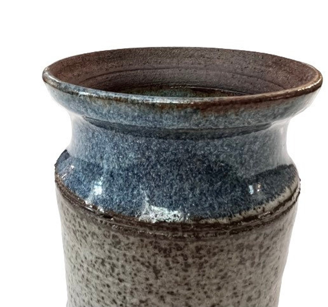 Studio Pottery Jar With Cork Stopper Blue Vintage 1978 Janice - Etsy