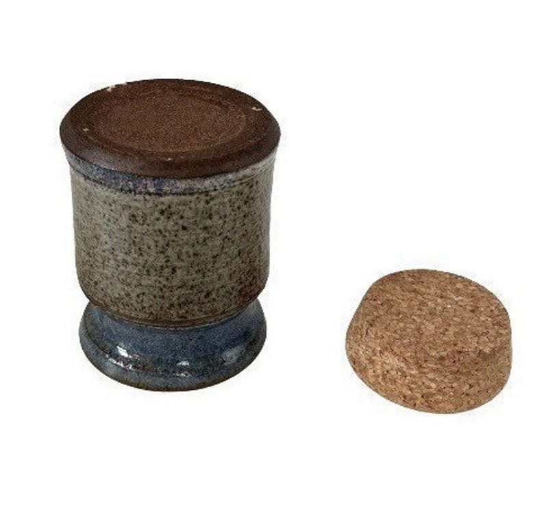 Studio Pottery Jar With Cork Stopper Blue Vintage 1978 Janice Rowell ...