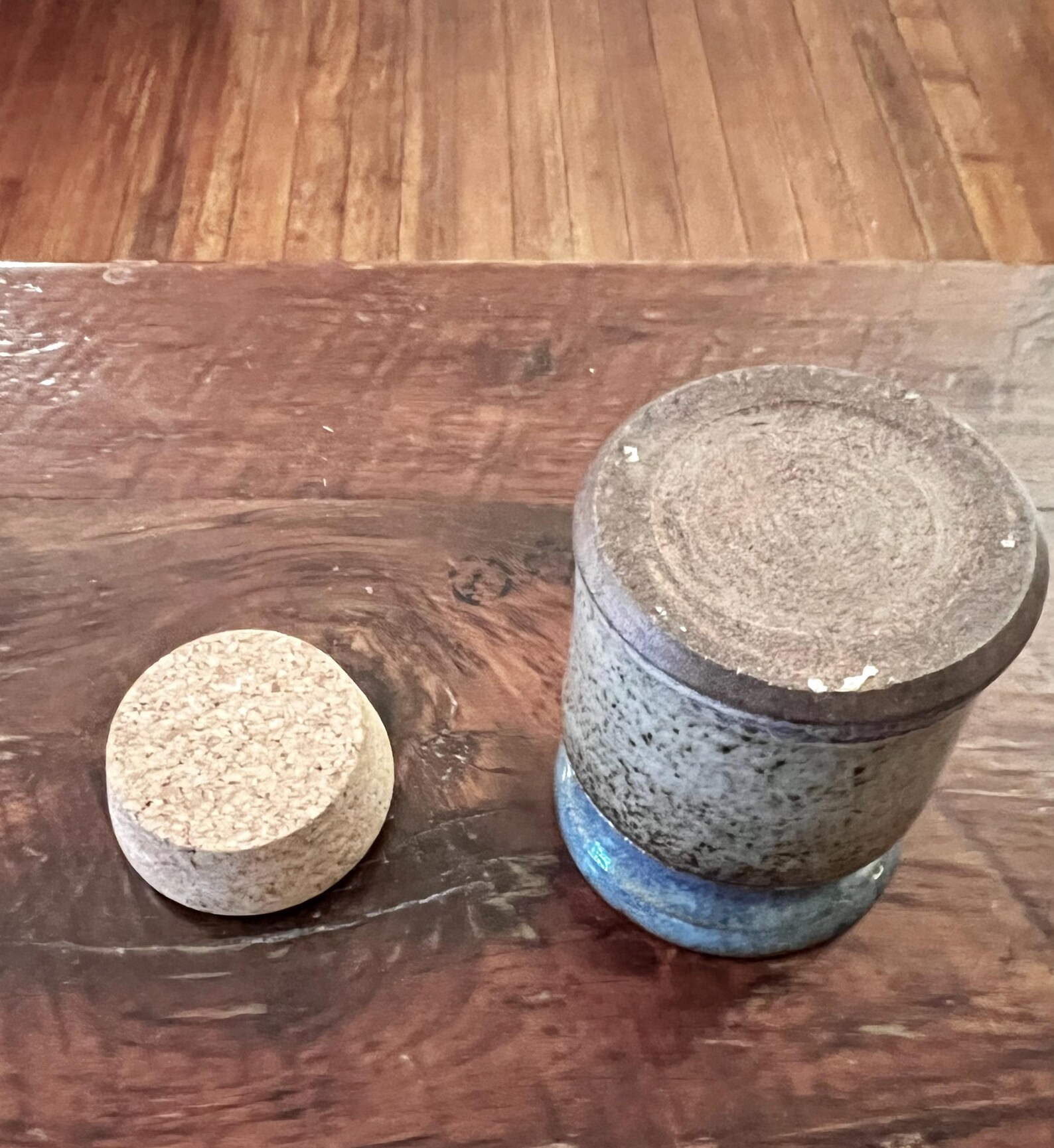 Studio Pottery Jar With Cork Stopper Blue Vintage 1978 Janice Rowell ...