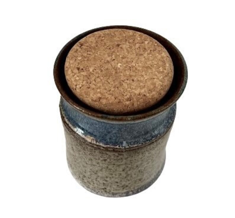 Studio Pottery Jar With Cork Stopper Blue Vintage 1978 Janice Rowell ...