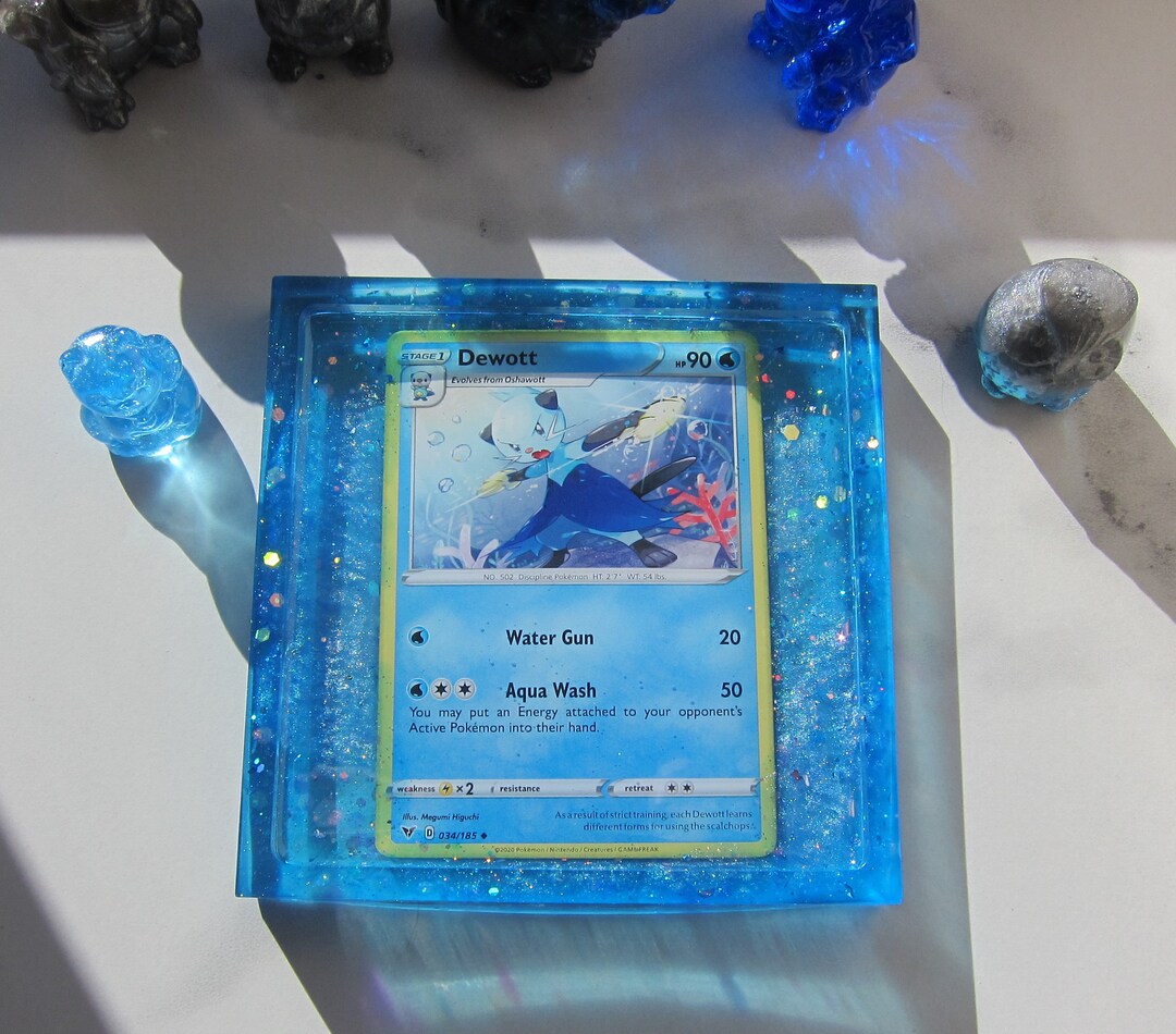 Dewott Water Type Pokemon Coaster - Clear Blue Sparkle Shimmer Sky - Etsy