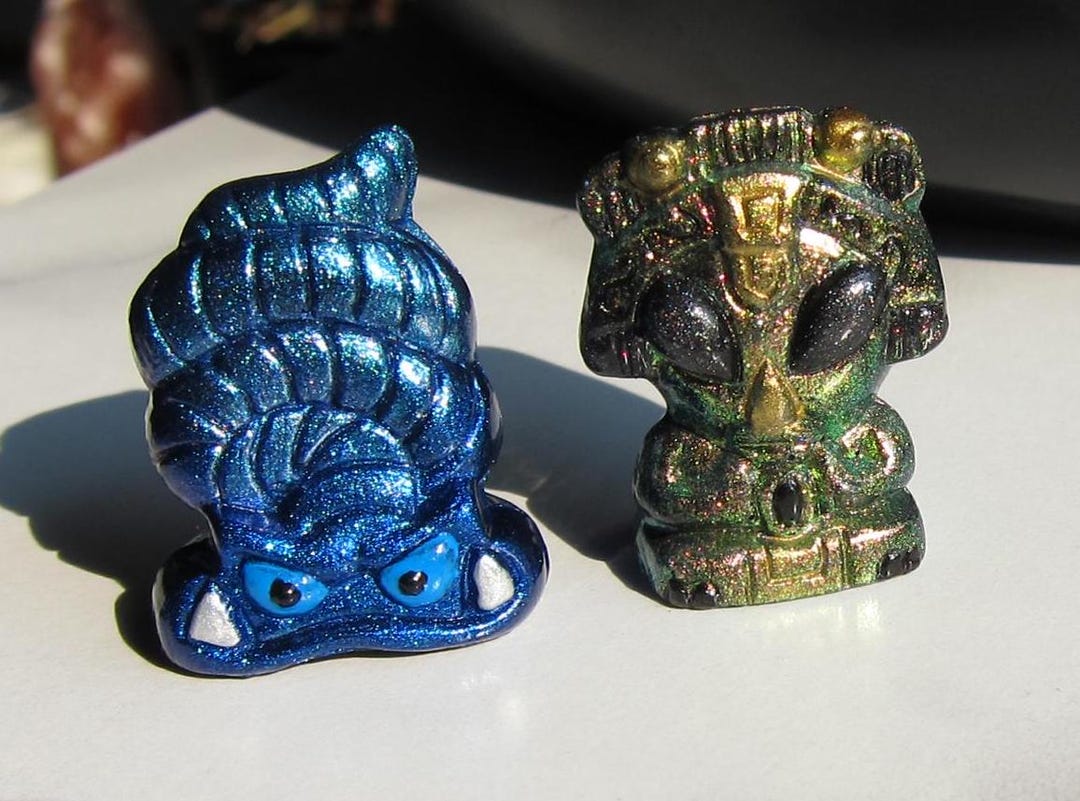 Set of 2 Painted Faux Crazy Bones - Cool Metallic Resin Gogos ...