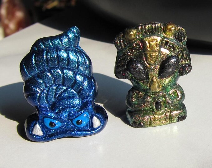 Set of 2 Painted Faux Crazy Bones - Cool Metallic Resin Gogos ...