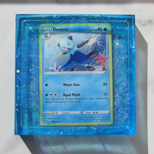 Dewott Water Type Pokemon Coaster - Clear Blue Sparkle Shimmer Sky - Etsy