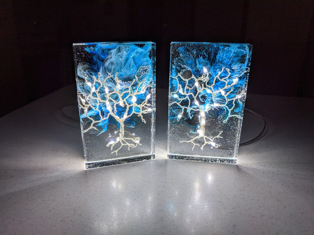 Mini Resin Lamp | LED Wire Tree Unique Christmas Birthday Gift ...