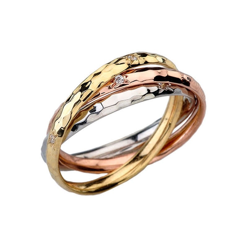 Tri-Colored Gold Ring Intertwined Ring Tri-Colored | Etsy