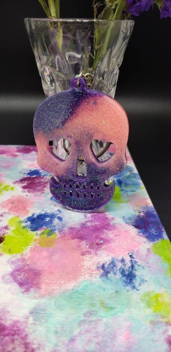 Sugar Skull Keychain Sugar Skull Keyring Skull Charm Skull - Etsy