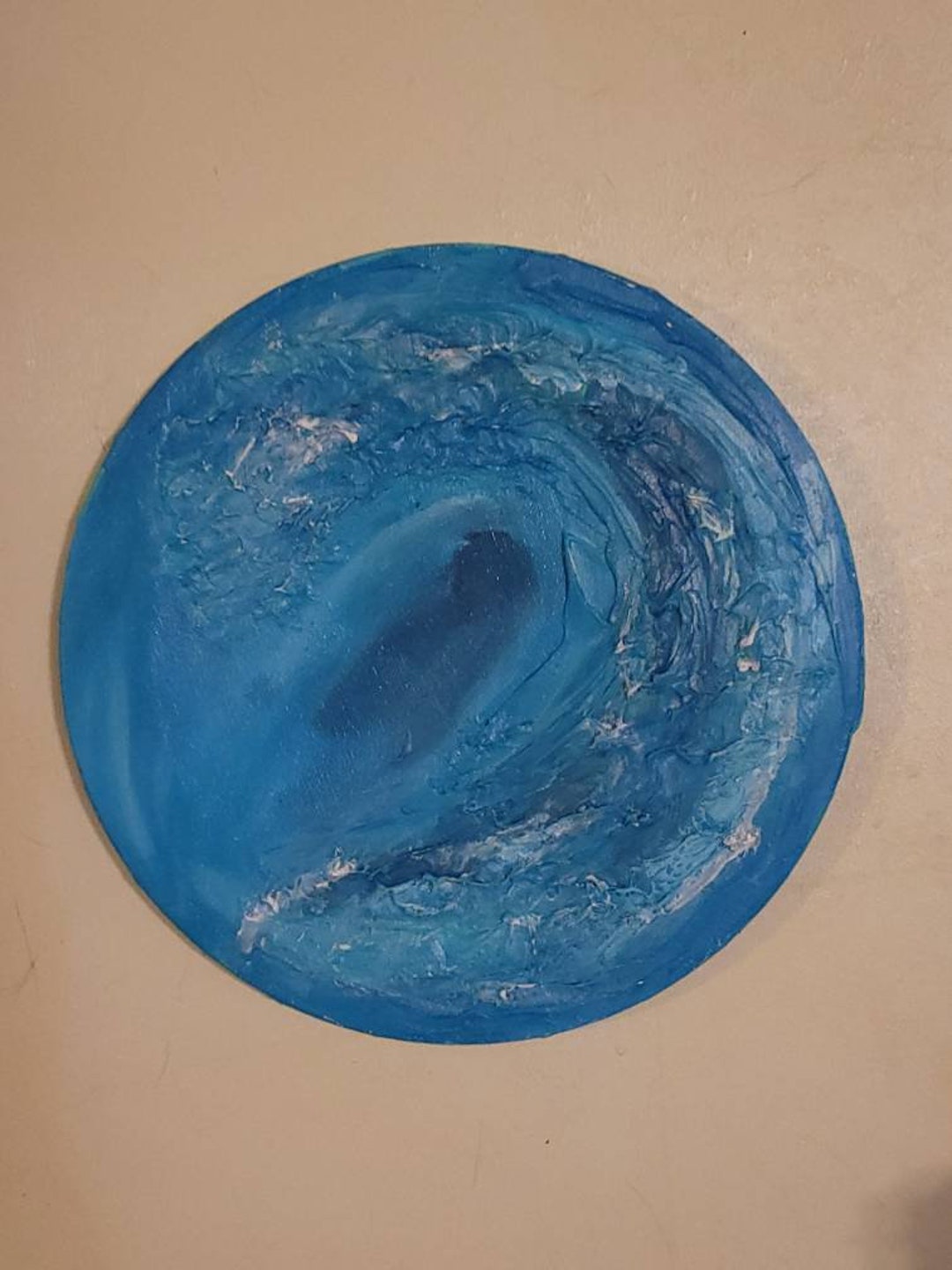 Ocean Art, Ocean Wall Art, Ocean Wave, Round Wall Decor, Round Painting ...