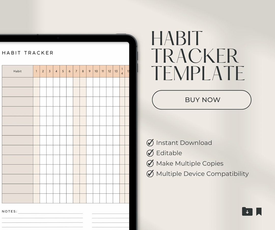 2024 Habit Tracker | 2024 Habit Tracker Template | 12 Month Habit ...