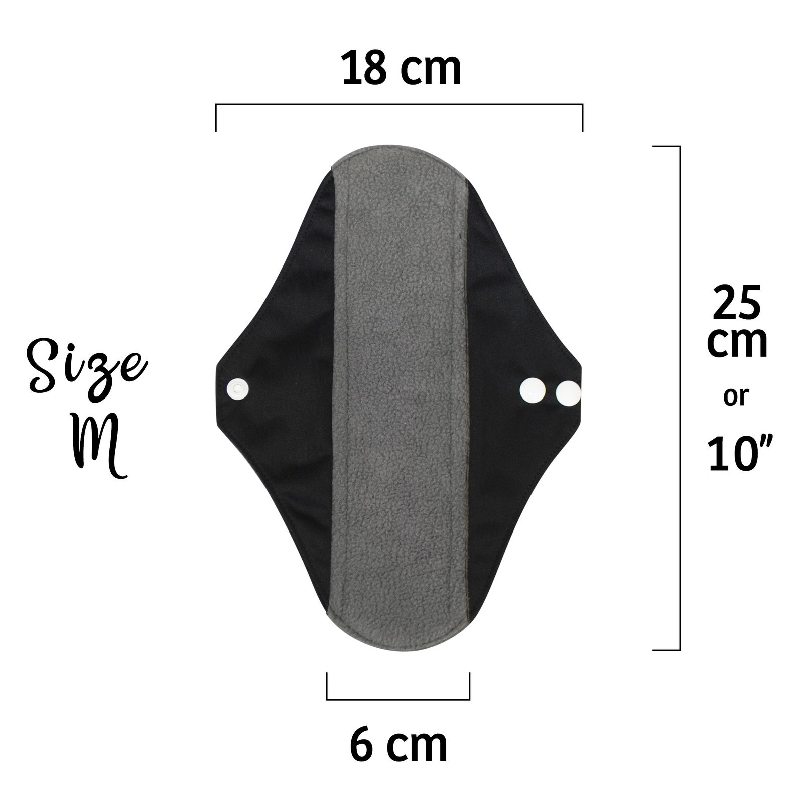 9 Pcs Starter Set Black Reusable Cloth Sanitary Menstrual Towels Pads ...