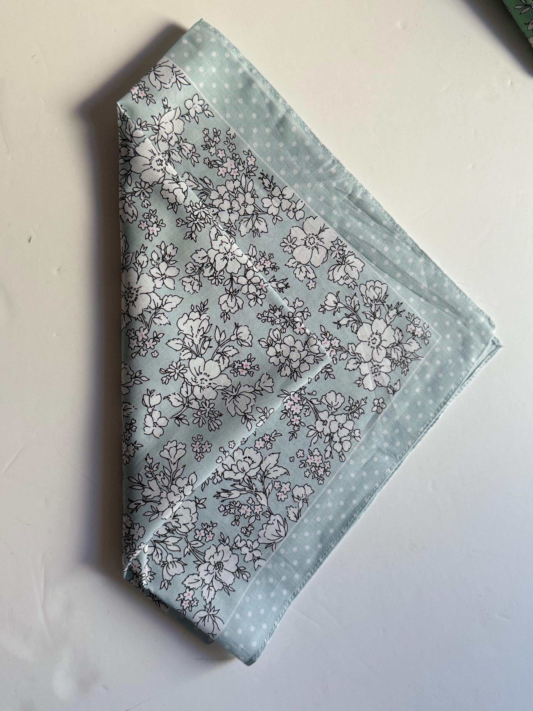 Set of 3 Beautiful Floral Ladies Handkerchiefs Cotton Cloth Reusable ...