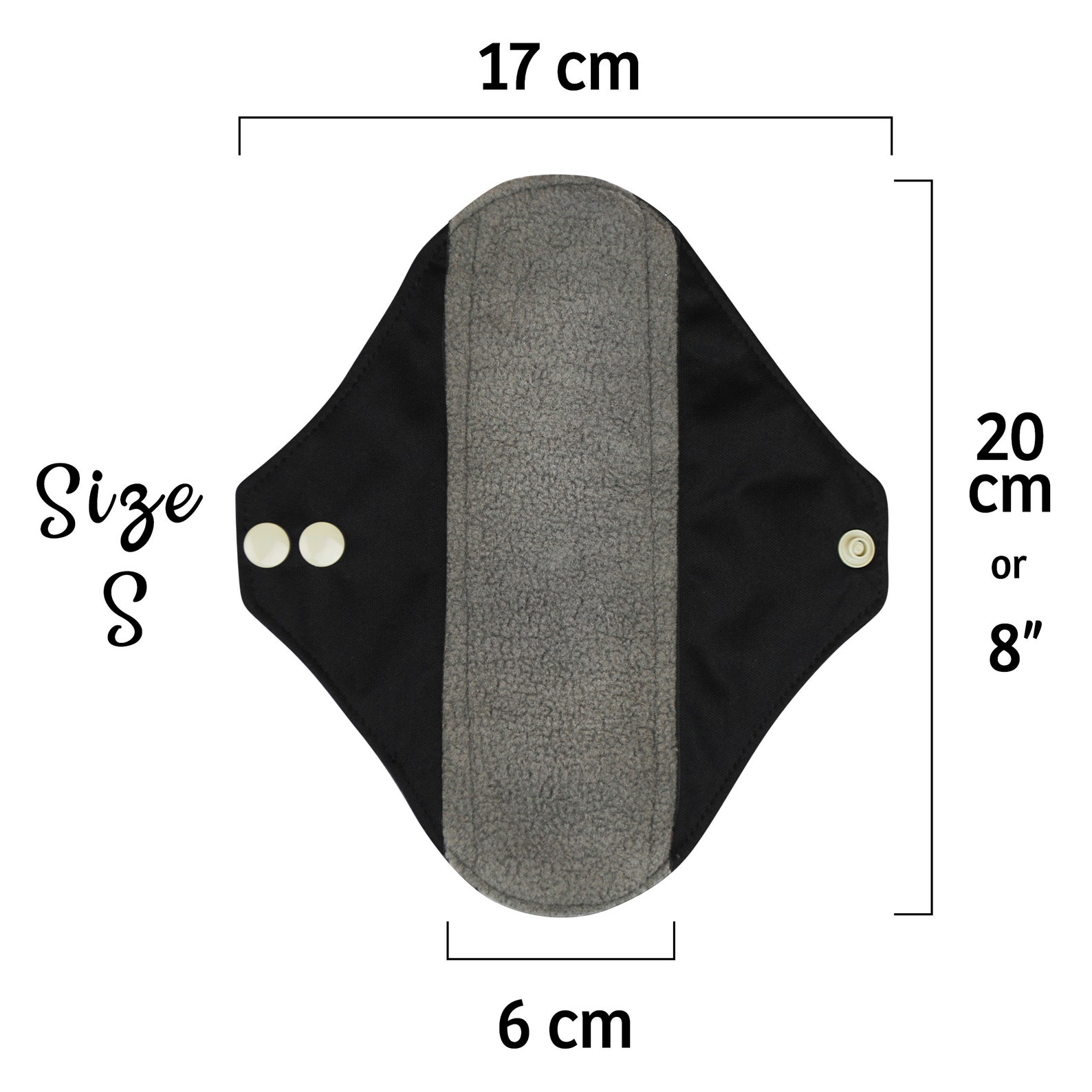 9 Pcs Starter Set Black Reusable Cloth Sanitary Menstrual Towels Pads ...