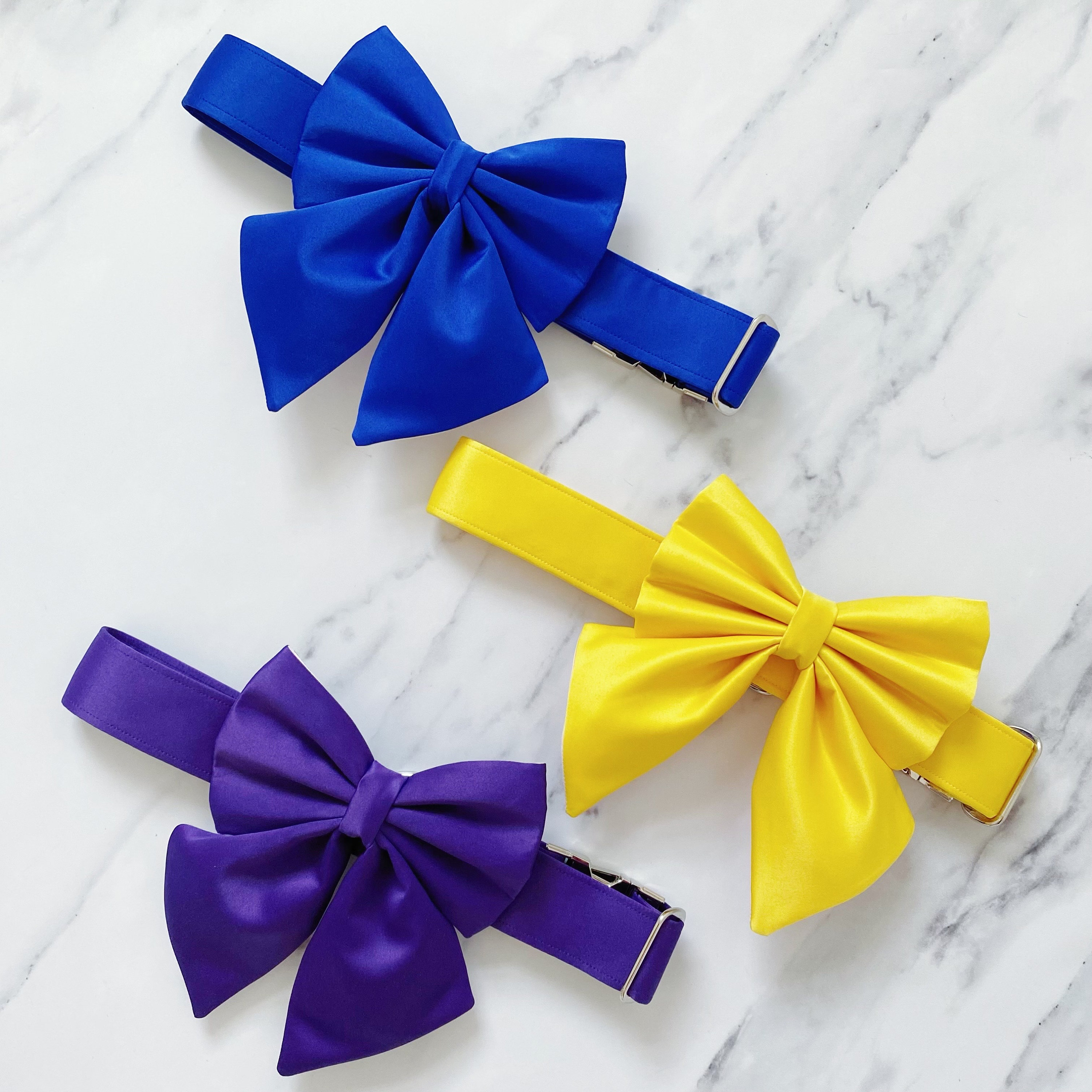Royal Blue Satin Dog Bow - Sailor or Bow Tie Style - Optional Matching ...