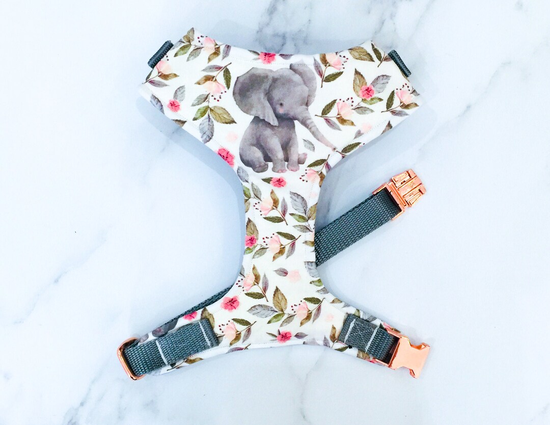 Woodland Elephant Dog Harness – Adjustable Soft Dog Harness – Handmade ...