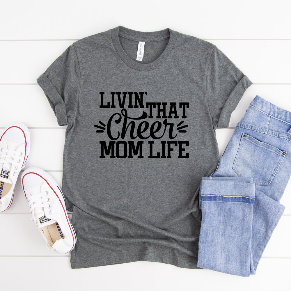 Game Day Shirt Livin' That Cheer Mom Life Cursive Cheer - Etsy