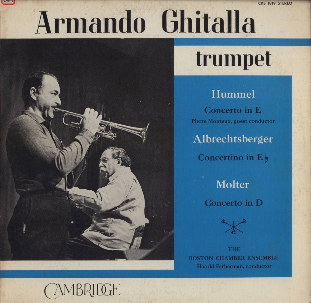 LP Armando Ghitalla, Trumpet, Hummel, Albrechtsberger, Molter, Boston ...