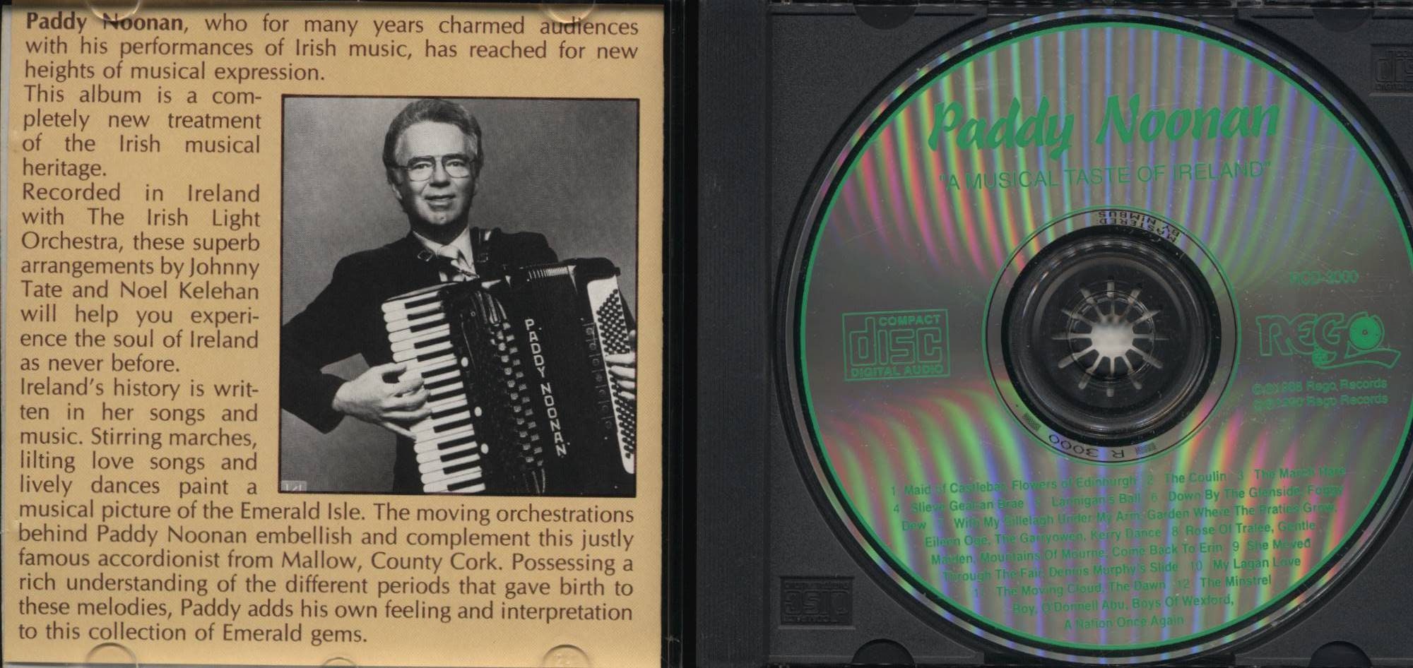 CD, Paddy Noonan A Taste of Ireland Accordion, Irish Music, Traditional ...