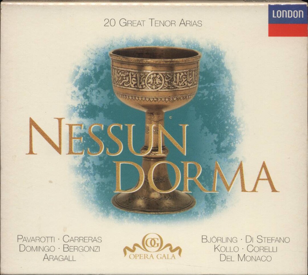 CD, Nessun Dorma, 20 Great Tenor Arias, Bjorling, Domingo, Del Monaco ...