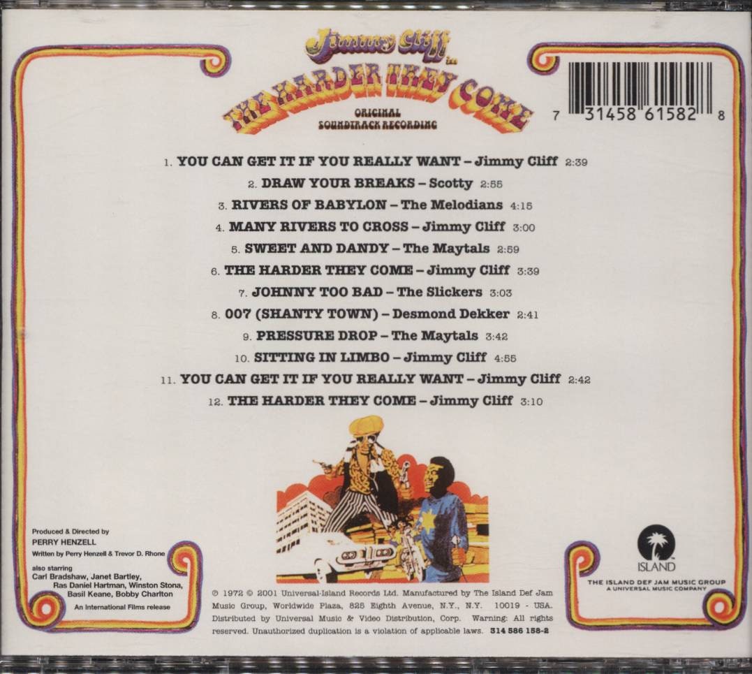 CD, Jimmy Cliff, the Harder They Come, Soundtrack, Various Artists ...