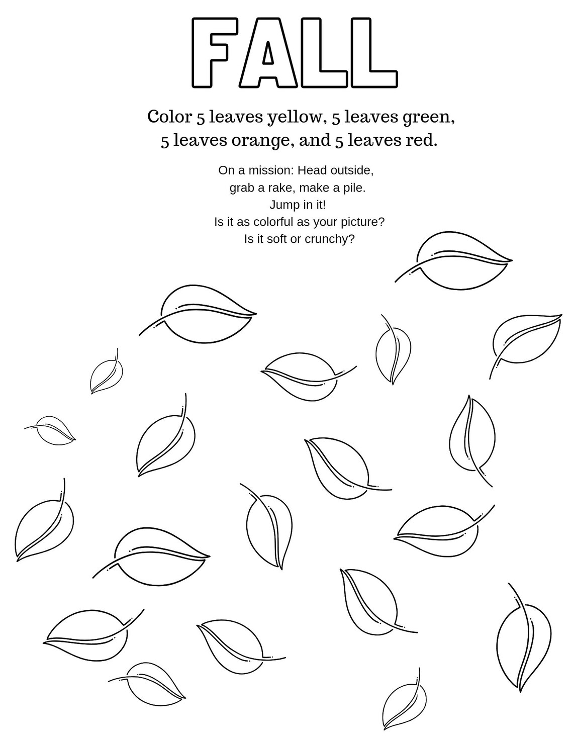 Printable Kids Fall Coloring Activity Pages Toddlers Autumn Digital ...