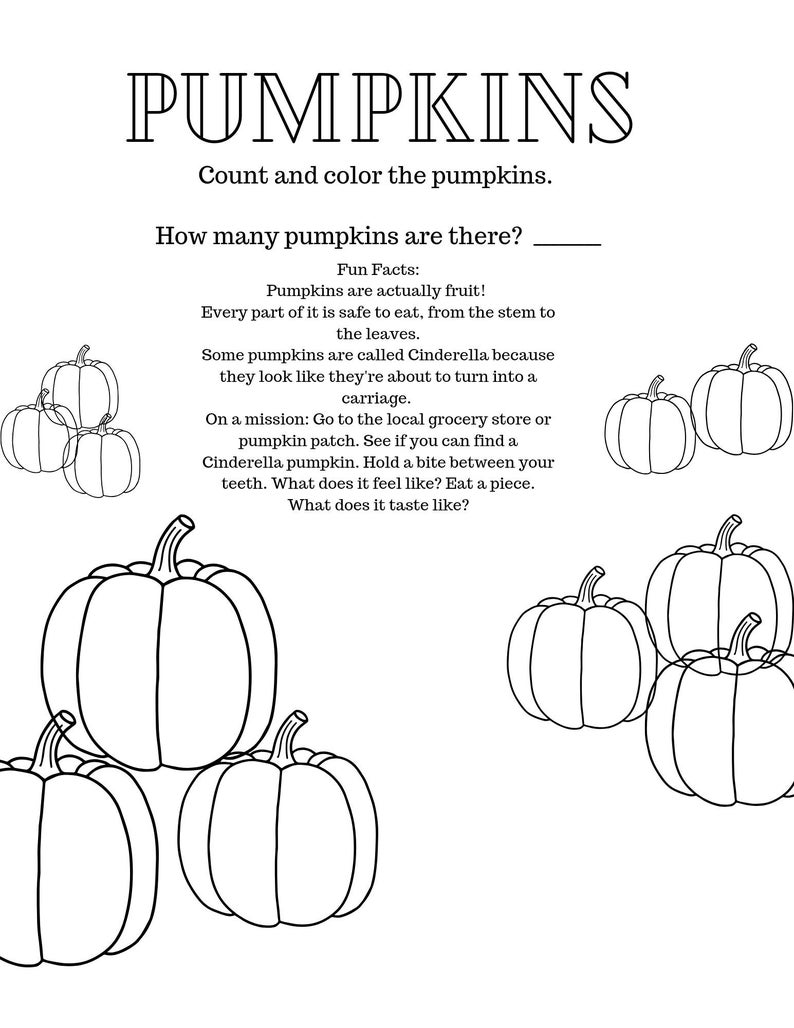 Printable Kids Fall Coloring Activity Pages Toddlers Autumn Digital ...